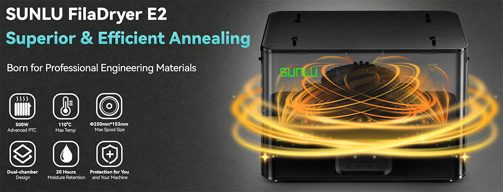 Sunlu FilaDryer E2 : fiche technique, tutoriel, prix sécheur filament