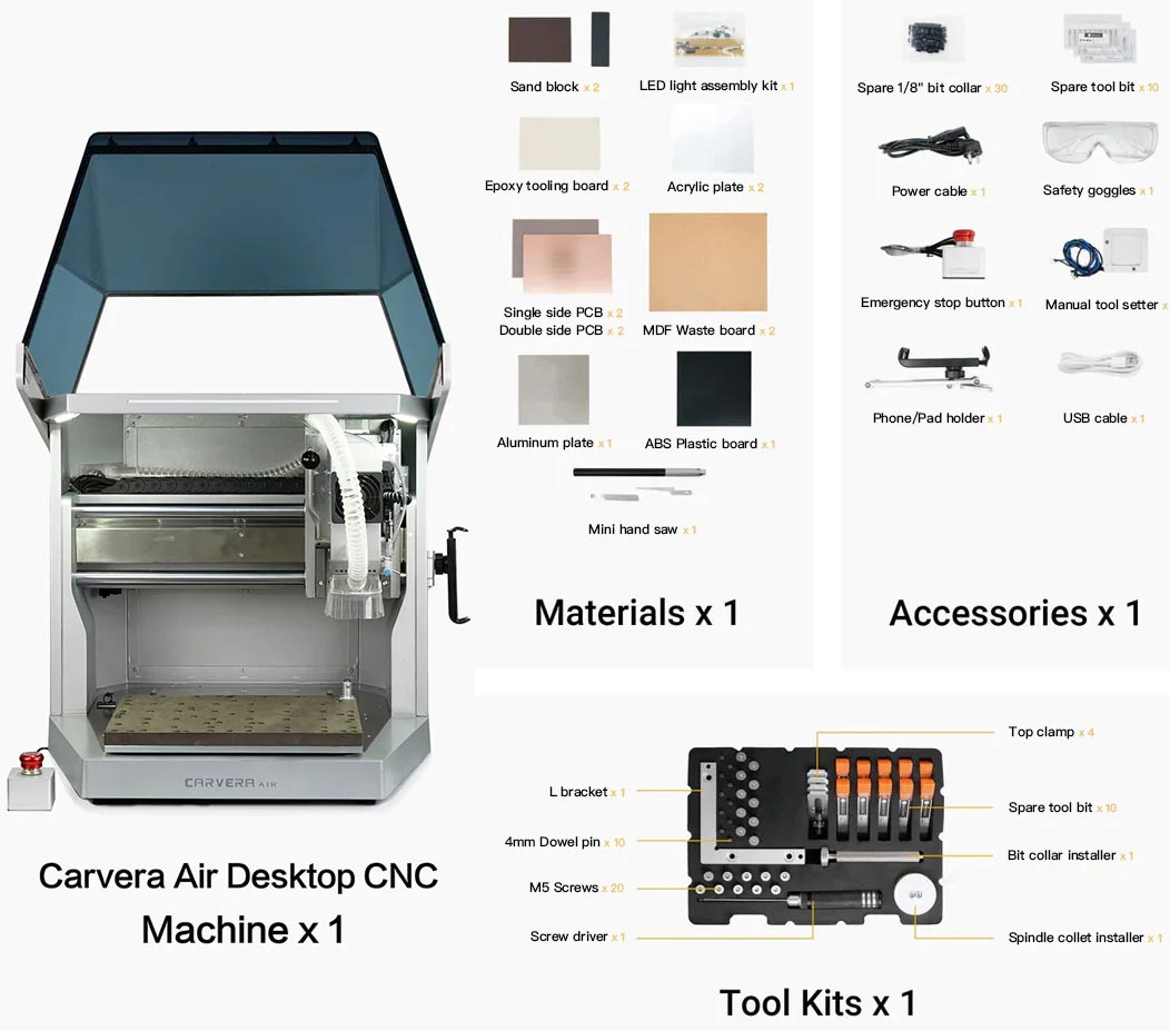 Makera Carvera Air : fiche technique, tutoriel, test et prix CNC